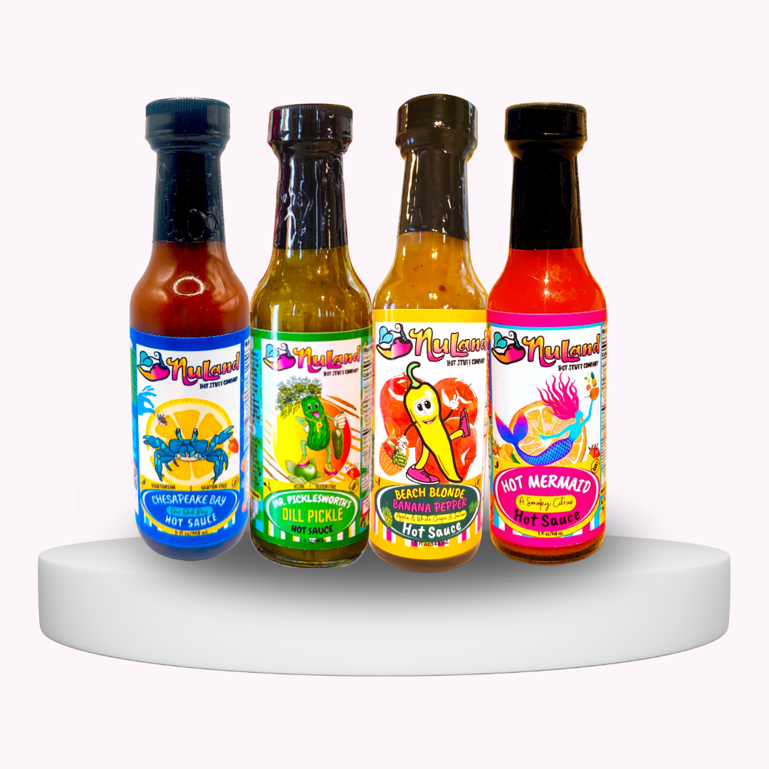 4-Pack Holiday Coastal Hot Sauce Bundle (Chesapeake Bay, Hot Mermaid ...